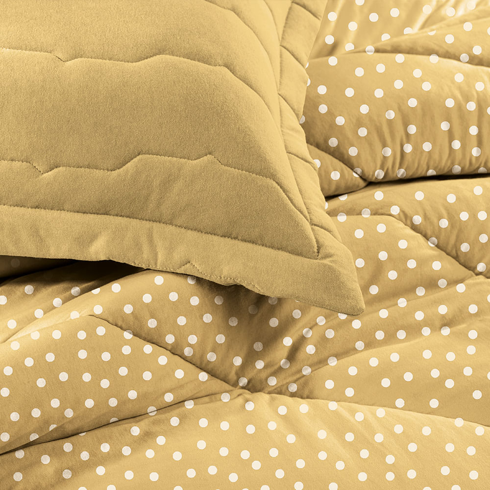 Edredom Solteiro Altenburg Malha Fio Penteado Bits Amarelo