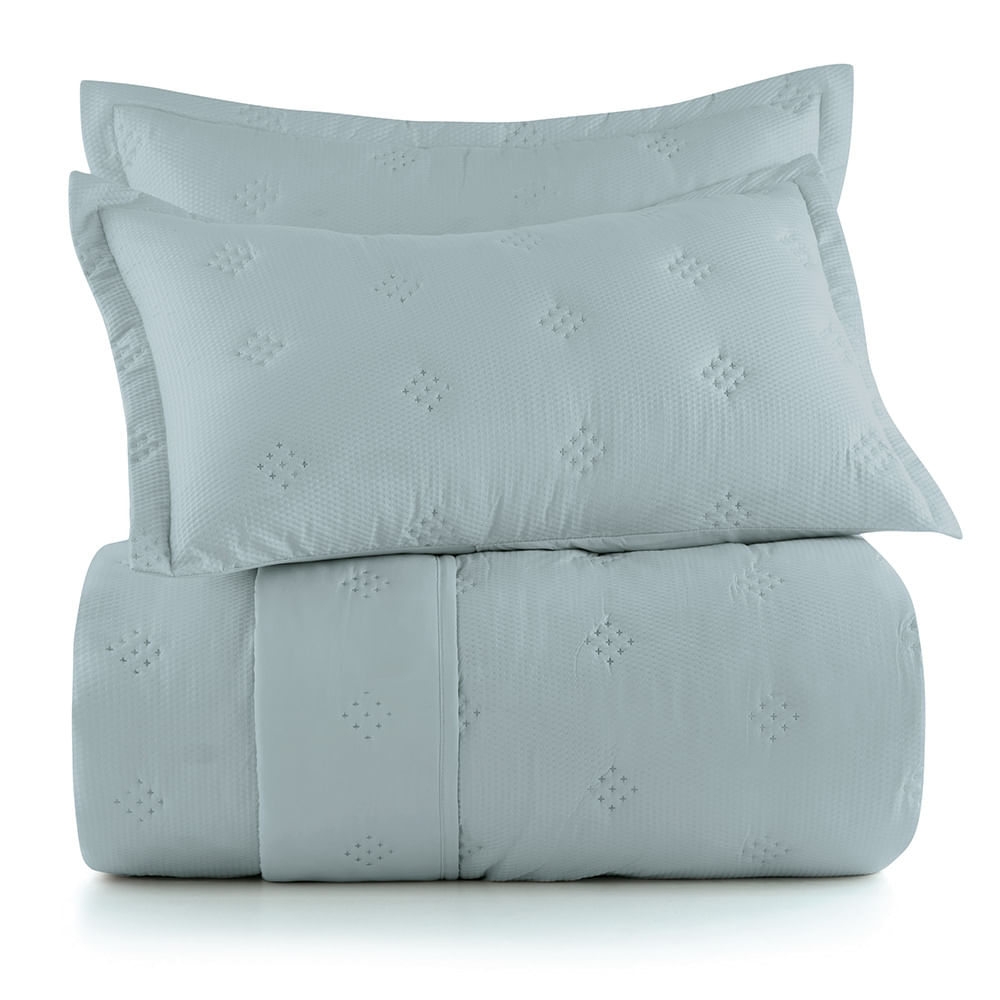 Jogo de Colcha Casal 3 Peças Altenburg Ultrawave Anarruga Azul Etienne