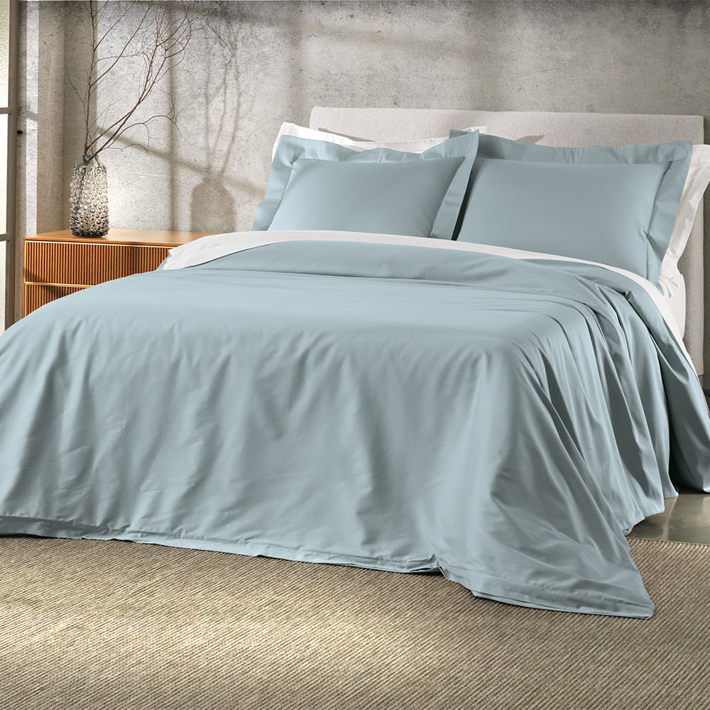 Jogo de Duvet Queen 3 Peças Altenburg Algodão Lux 200 Fios Azul Etienne