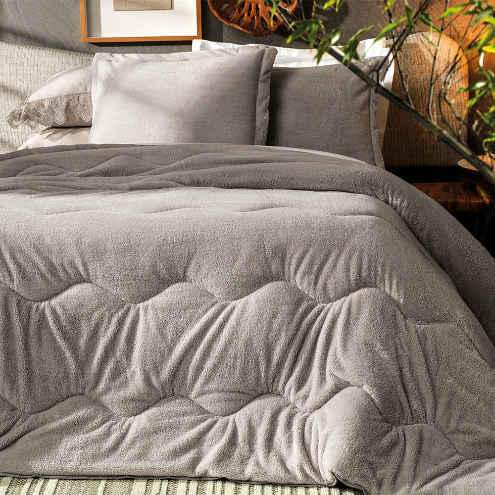Edredom Solteiro Altenburg Blend Sense Velvet Cinza