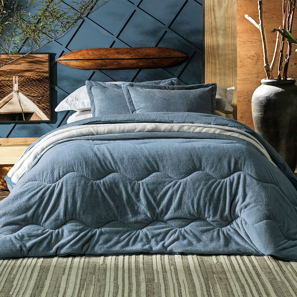 Edredom King Altenburg Blend Sense Velvet Azul