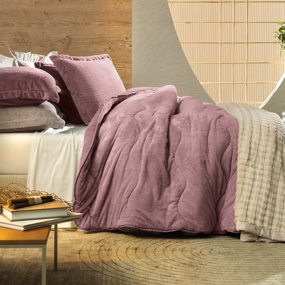 Edredom Casal Altenburg Blend Sense Velvet Rosa