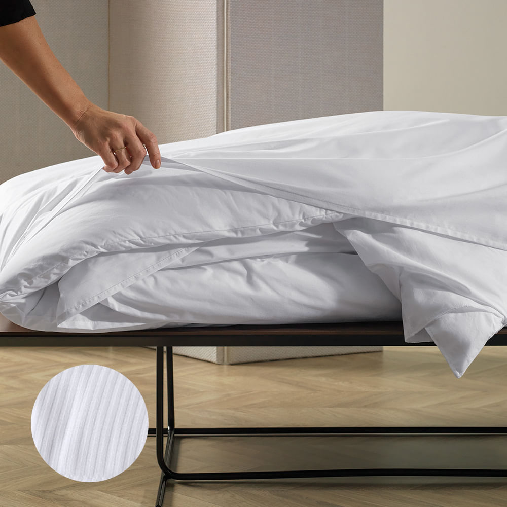 Capa de Edredom Solteiro Altenburg Hotel Listra Fina Branco